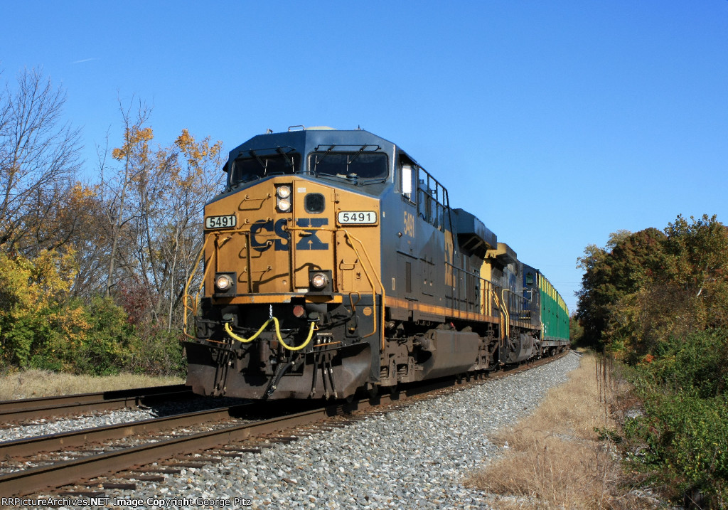 CSX 5491 and train Q703